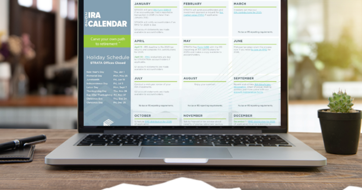 Your 2026 IRA Calendar | STRATA Trust Company